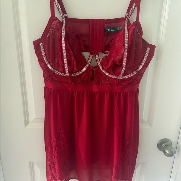 torrid | Intimates & Sleepwear | Torrid Red Lace Lingerie With ...